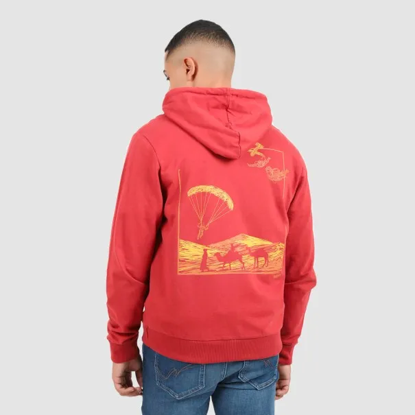 Hoodie zippé homme INTO THE DESERT Taille 2XL Couleur Rouge Brique